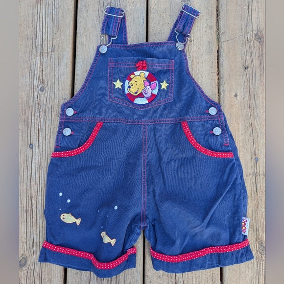 no brand | Bottoms | Disney Blue Kids Overalls With Red Accents | Poshmark
